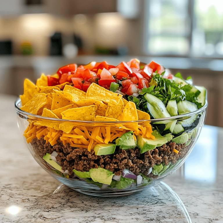7 Layer Taco Salad with Ground Beef Quick and easy Recipe